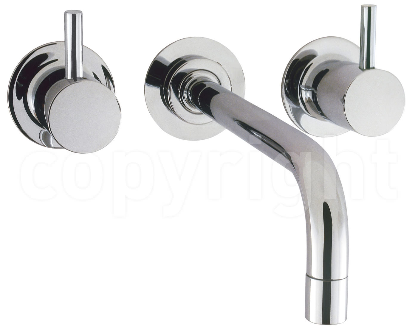 Crosswater Mike Lever Wall Mounted 3 Hole Basin Mixer Tap